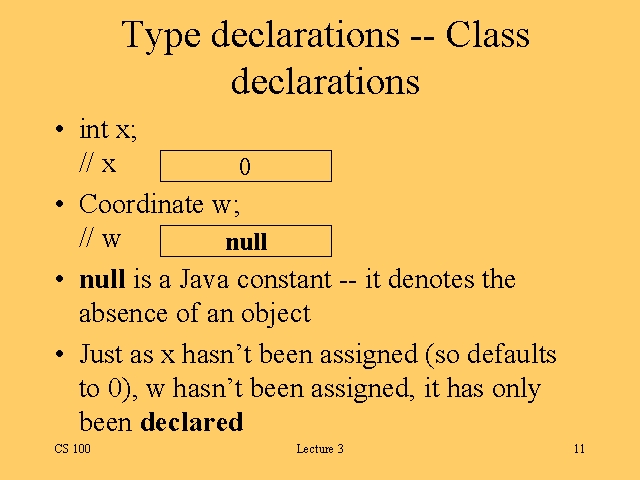 Type declarations -- Class declarations