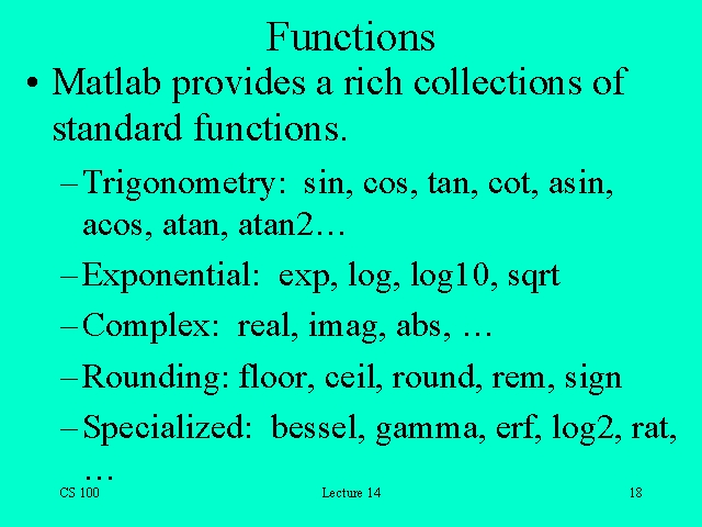Functions