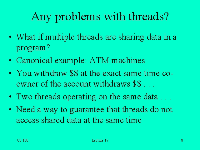 Any problems with threads?