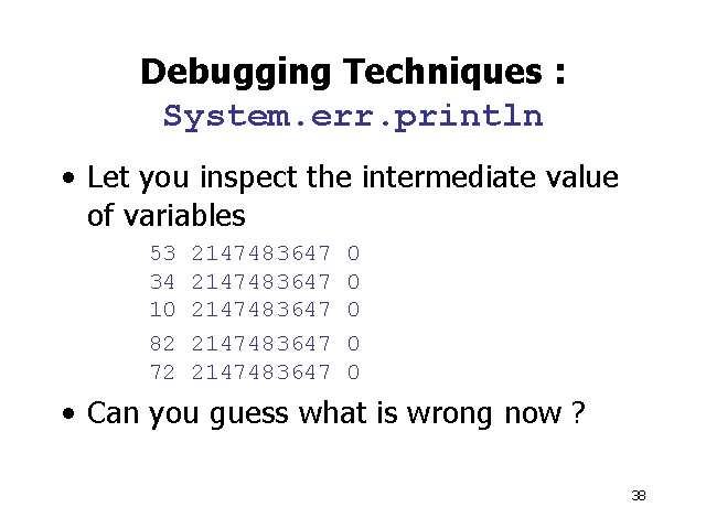 Debugging Techniques