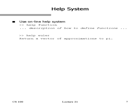 Help System